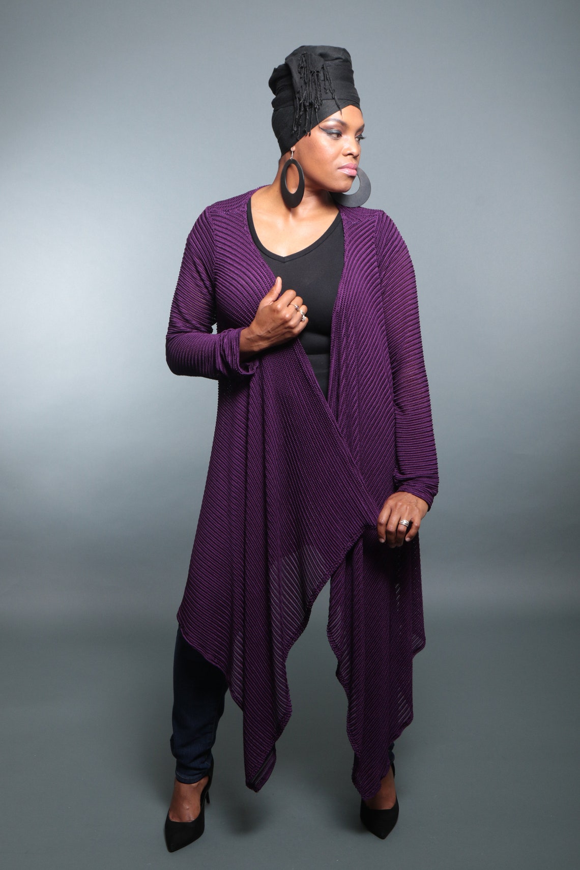 Lilac-plum Cardigan Modest Clothing Sweater Cardigans for - Etsy