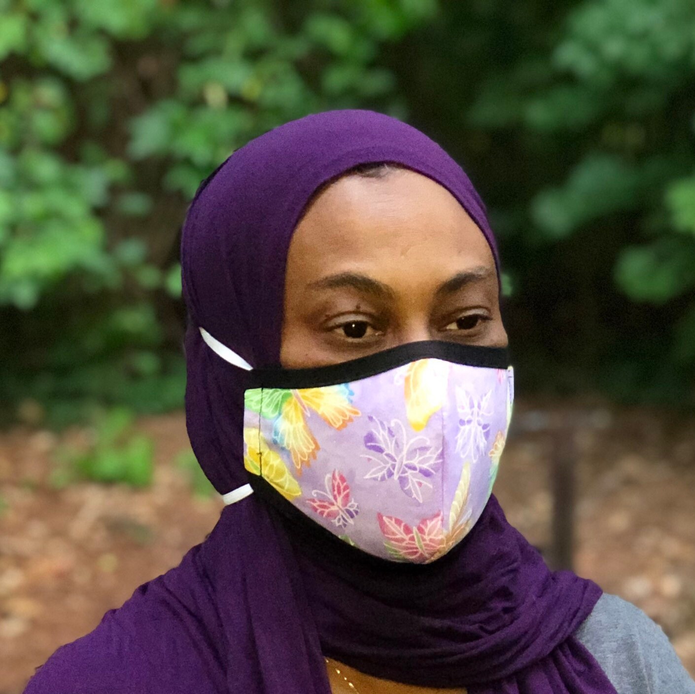 Purple Butterfly Face Mask|made in USA| Cloth, Hijab Friendlty ...