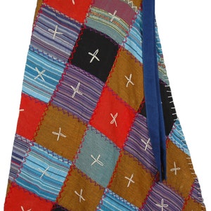 Solids and Stripes Colors Patchwork Wrap Skirt With Embroidery - Etsy