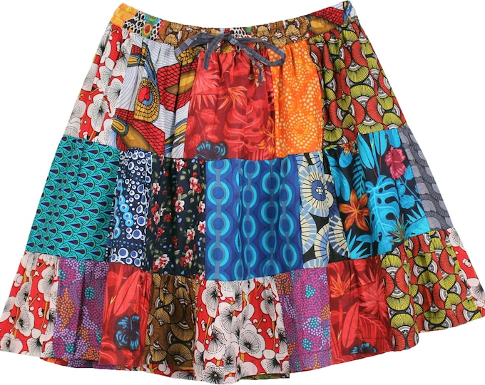 Funky Mixed Floral Patchwork Boho Mini Skirt Gypsy Mini Cotton - Etsy