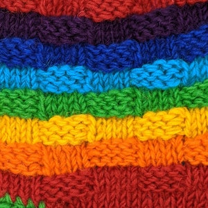 Rainbow Winter Wool Hat Beanie With Ear Cover and Fleece Lined Hand ...