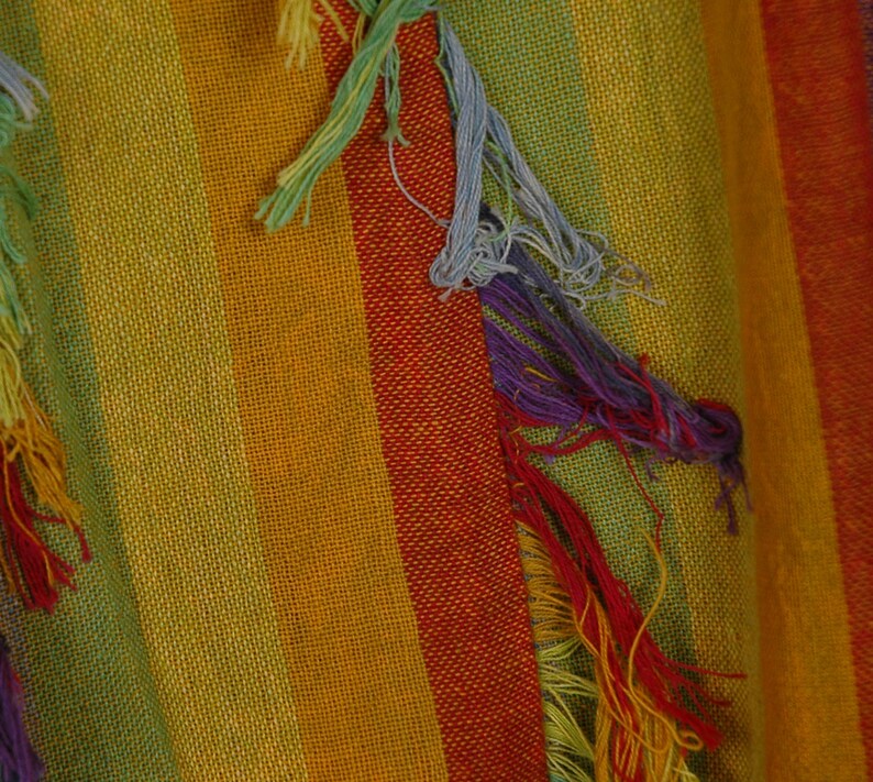 Boho Hippie Vertical Fringe Ankle Length Cotton Skirt in Seven - Etsy