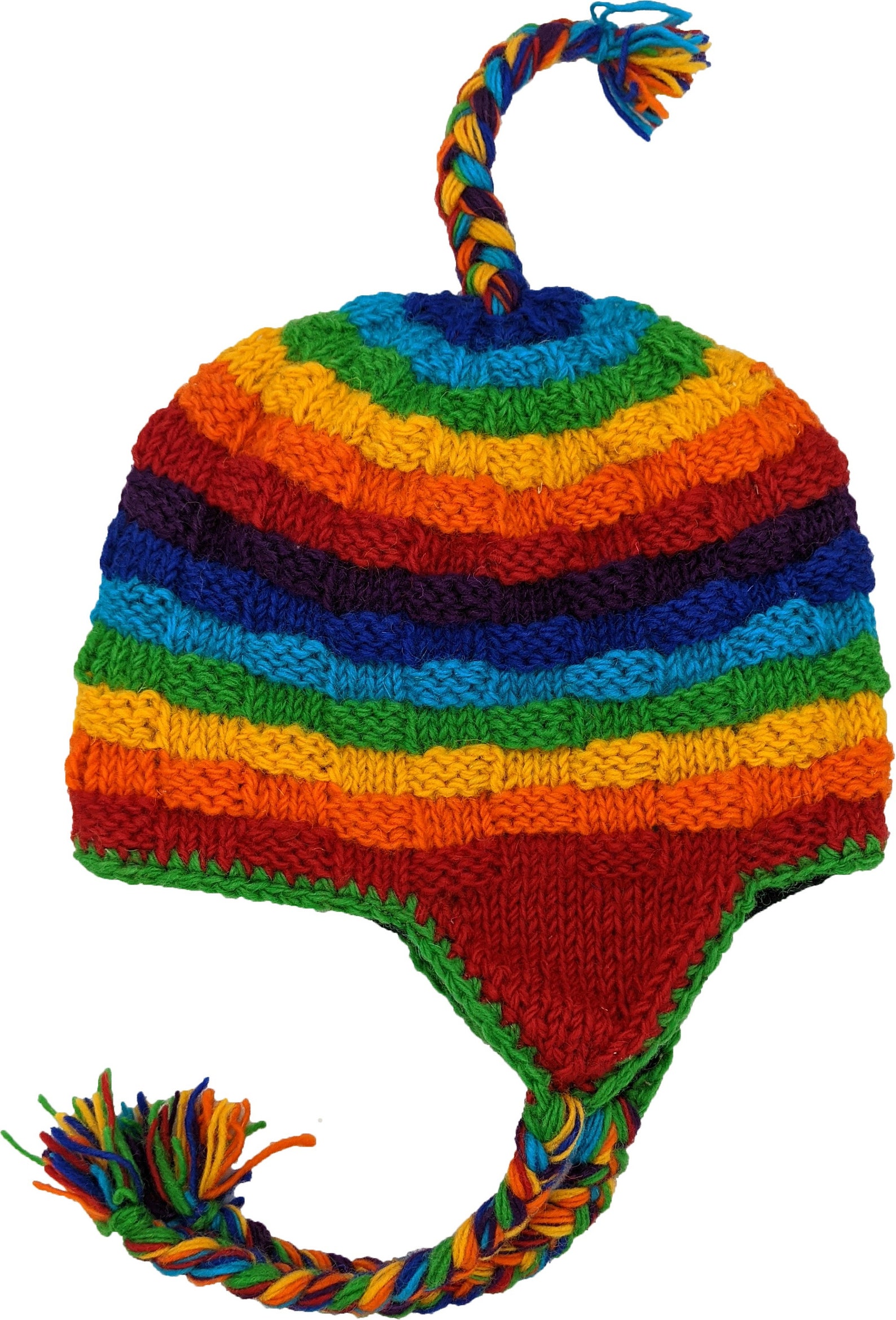 Rainbow Winter Wool Hat Beanie With Ear Cover and Fleece Lined Hand ...