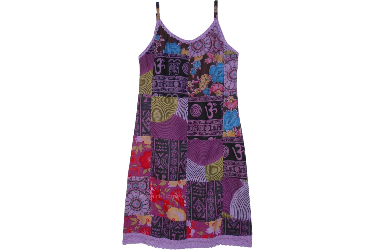 Purple Floral Mixed Patchwork Womens Mid Length Dress True - Etsy