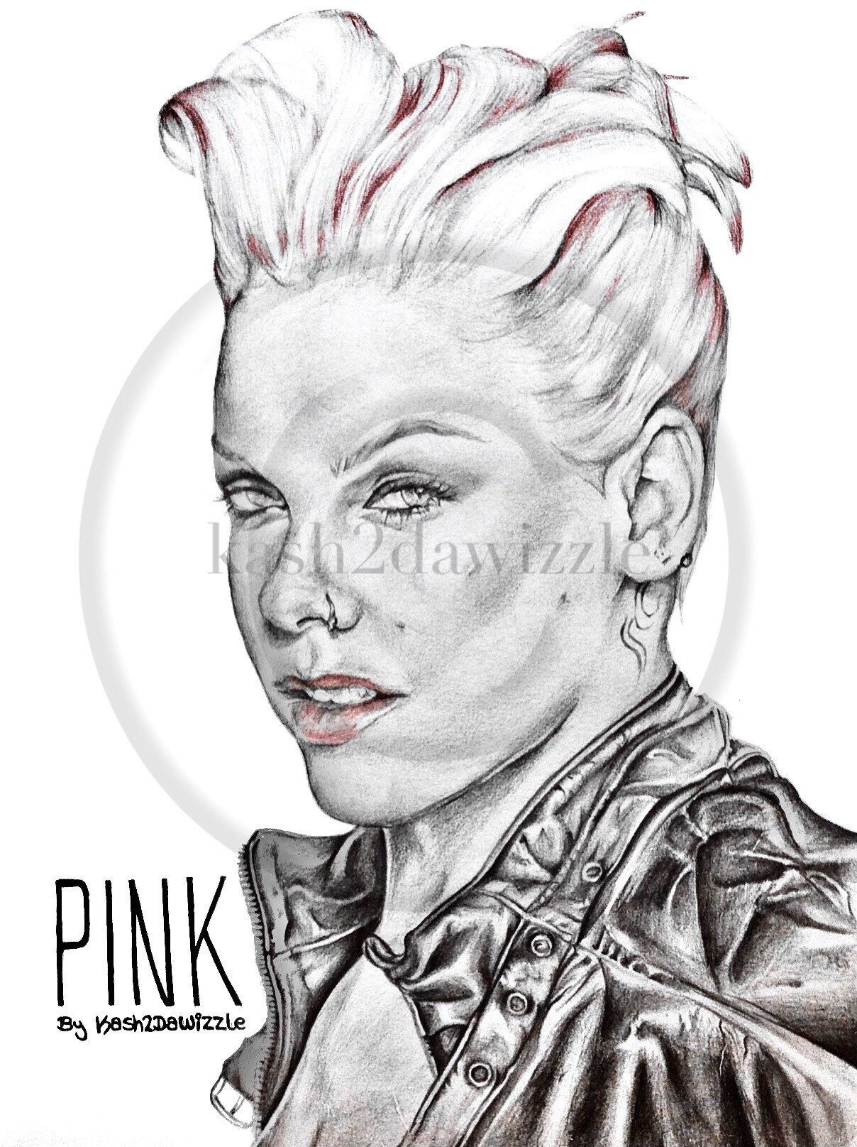Pink A4 A2 Sized Print drawing - Etsy