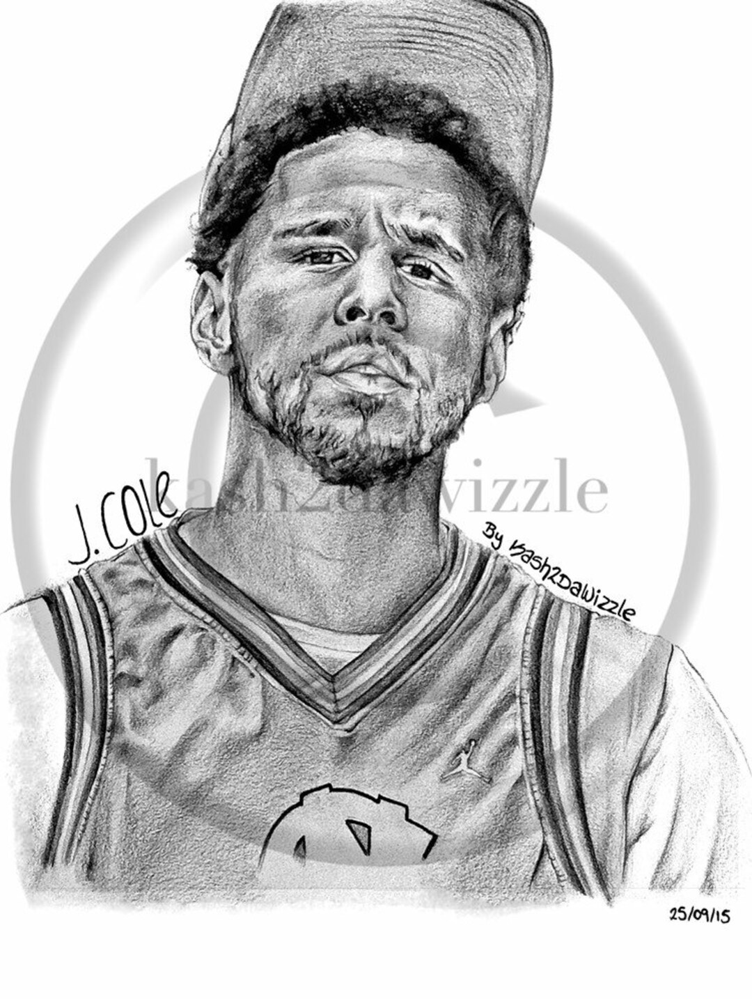J. Cole #drawing (gloss Print) | #rapper #hiphop - Etsy