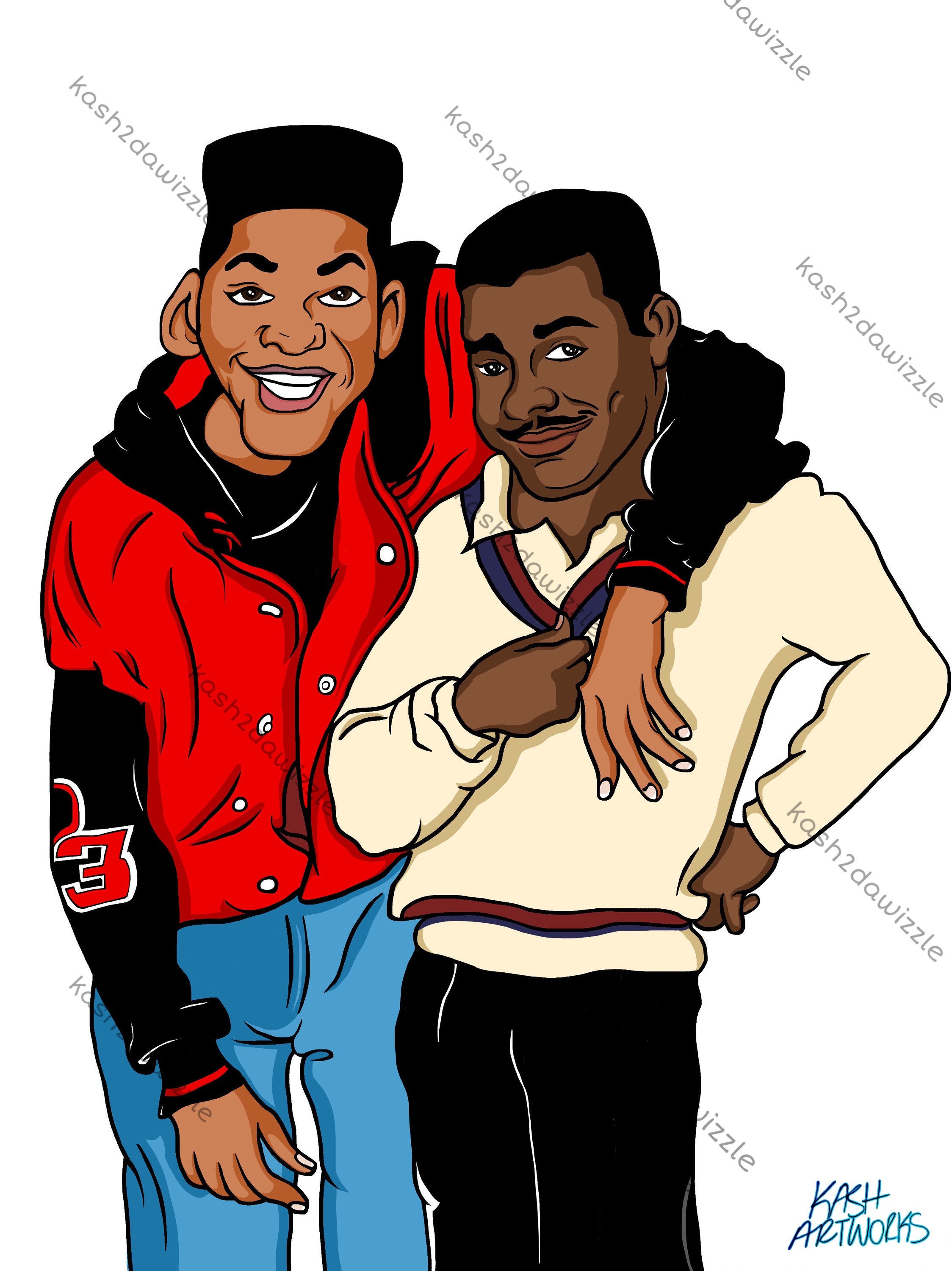 Will & Carlton Cartoon (print and Canvas) Gloss Finish - Etsy