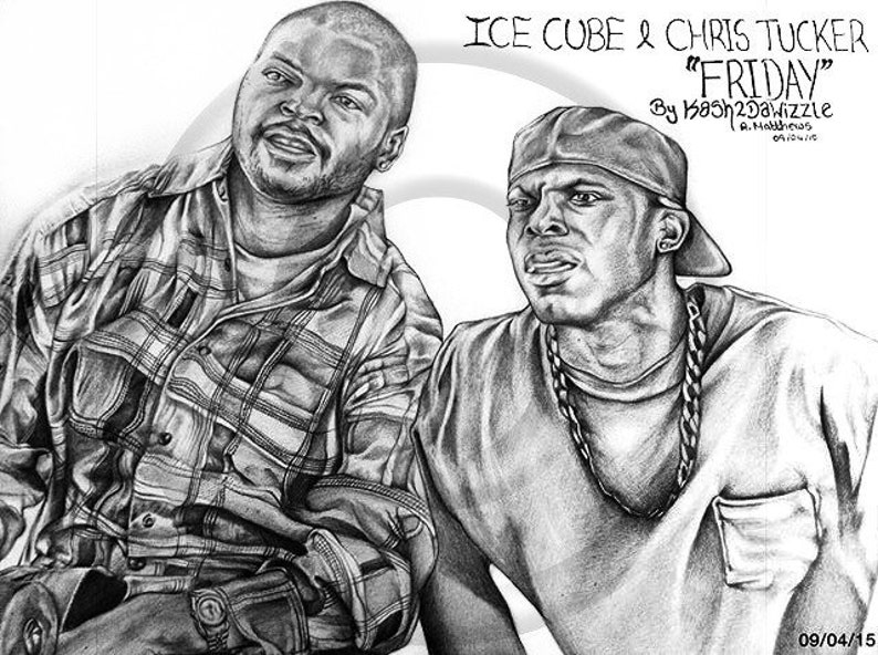 Ice Cube & Chris Tucker in "friday" #movie #drawing | - Etsy