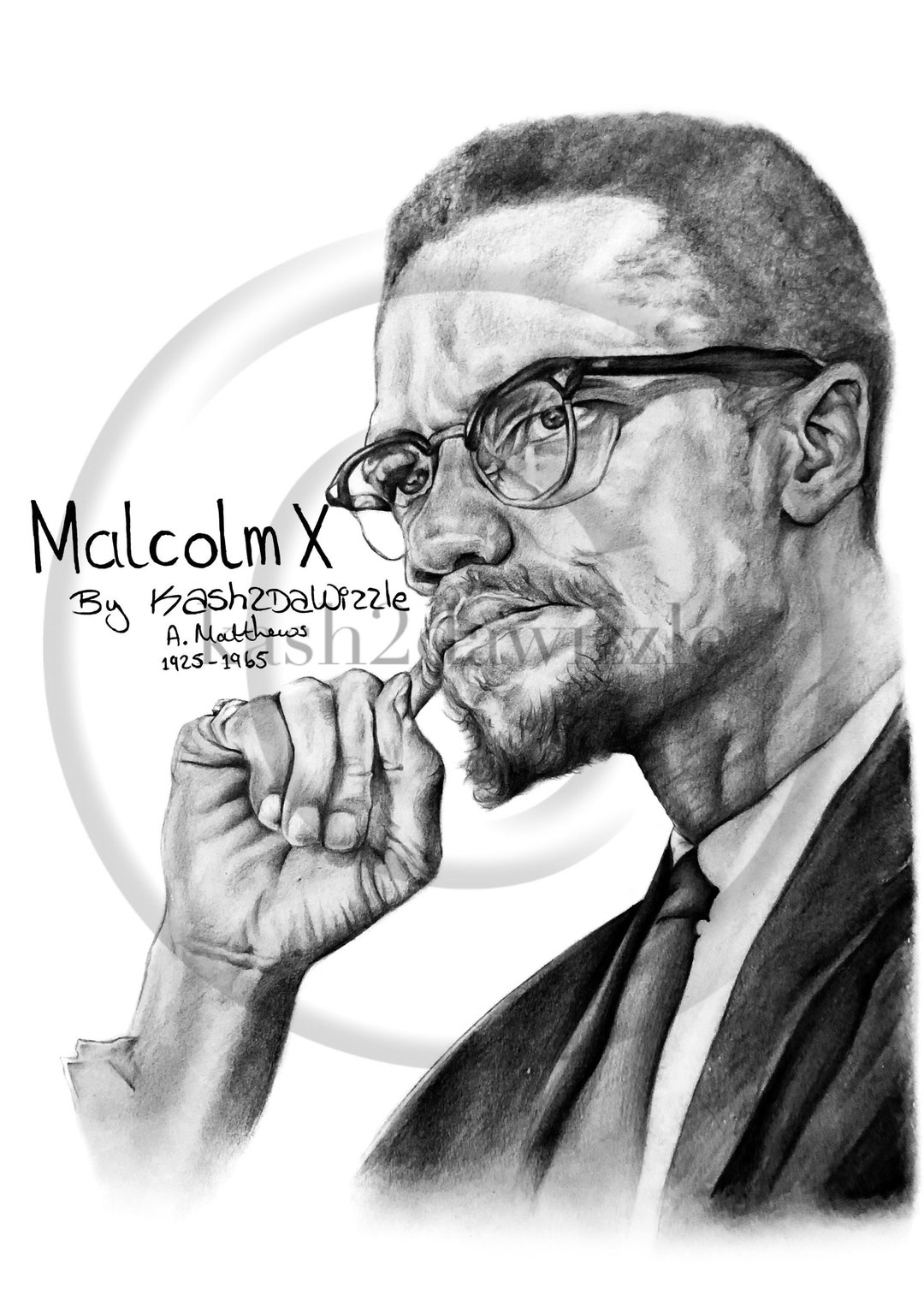 Malcolm X (1925-1965) #drawing (print/poster) - Etsy