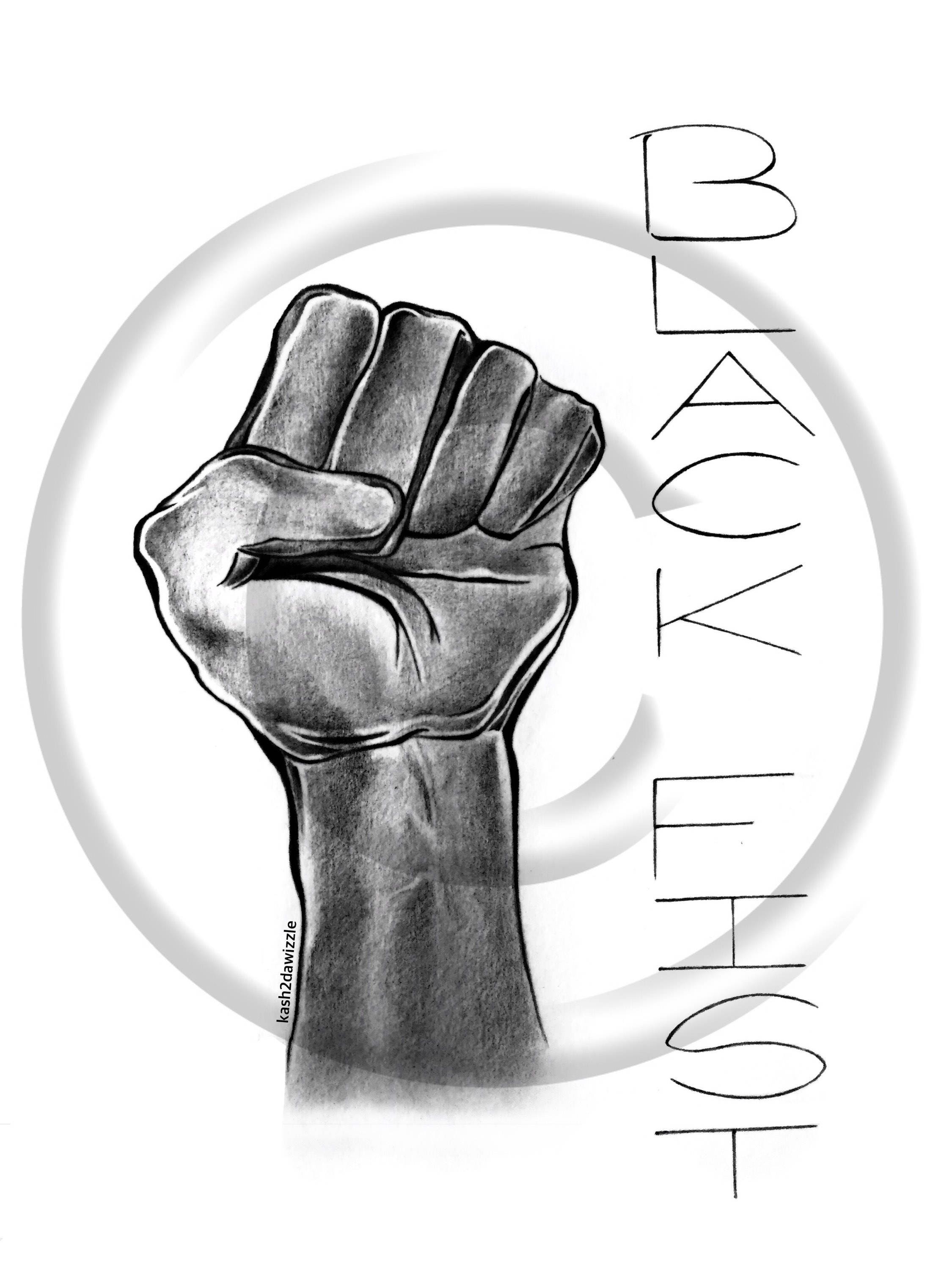 Black Fist #pencildrawing - Etsy