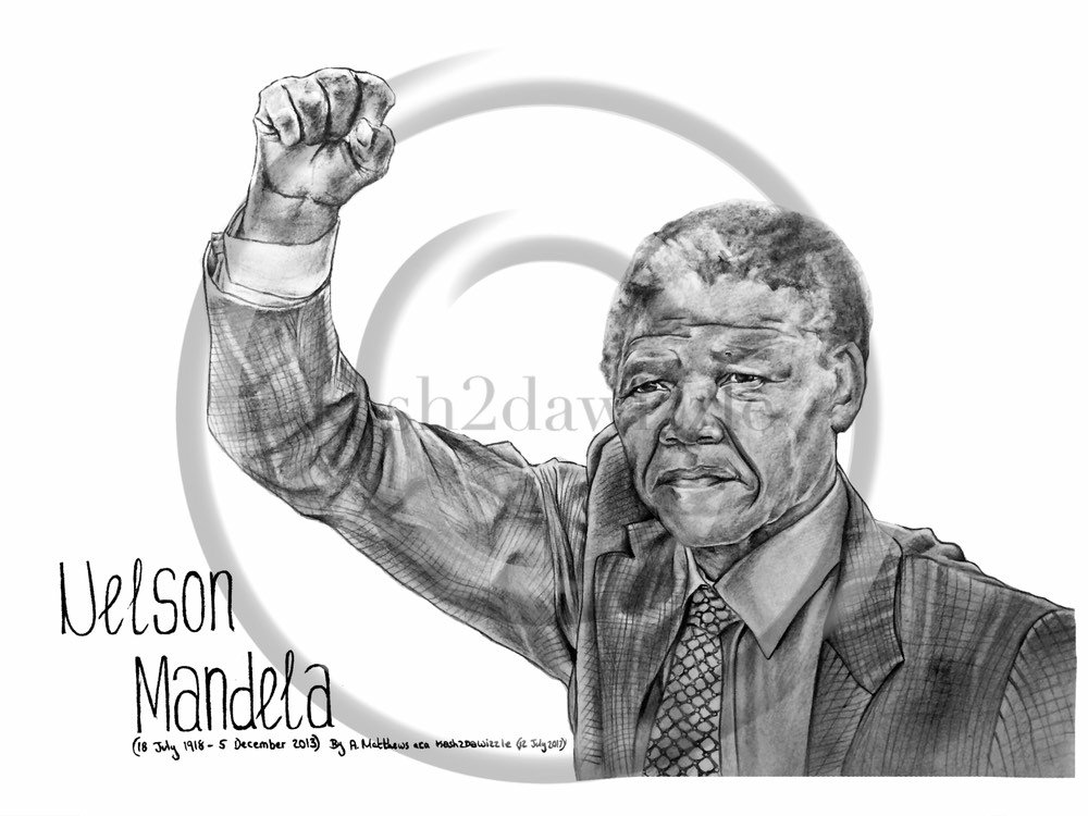 Nelson Mandela #drawing (south African President) - (18th July 1918 ...