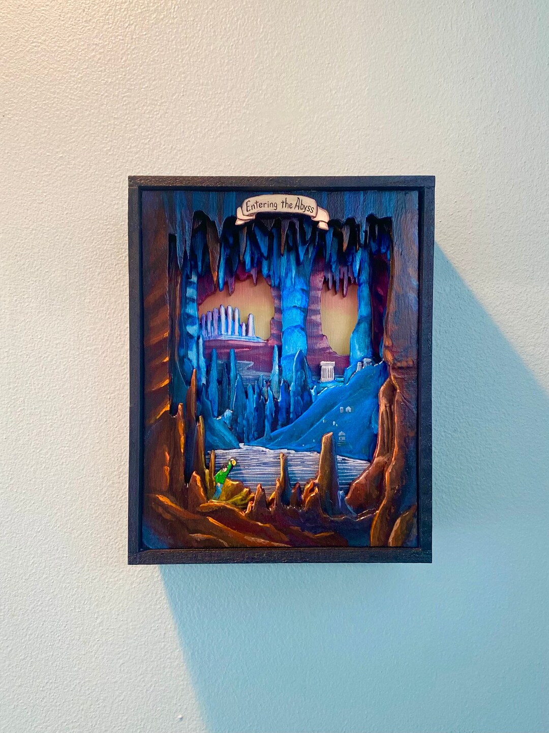 Cavern Temple Ruins Diorama, Hand-painted Wooden Fairytale. Booknook ...