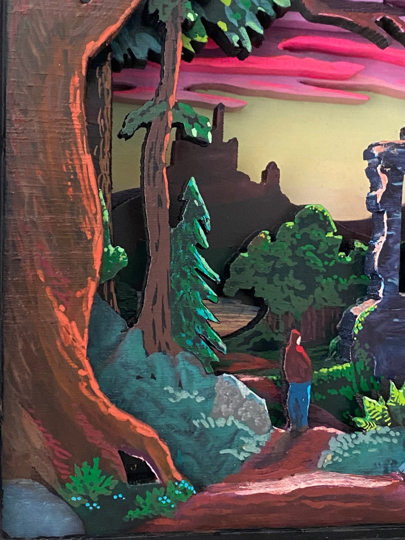 Gothic Forest Ruins Diorama, Hand-painted Wooden Fairytale Tableau ...