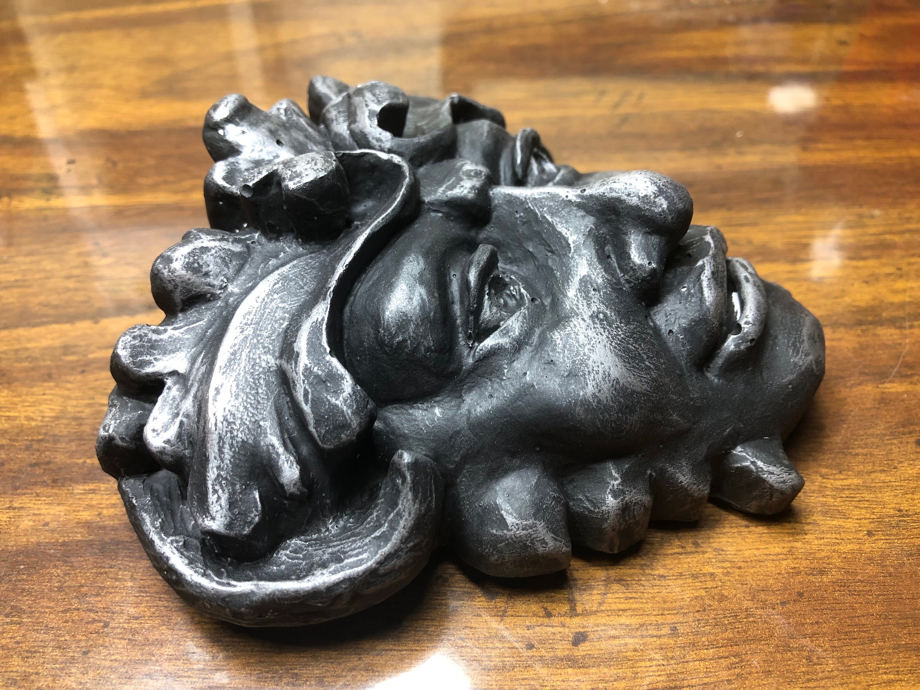 Greenman Wall Mount FOLIATE HEAD Green Man Leaf With Tarnished - Etsy