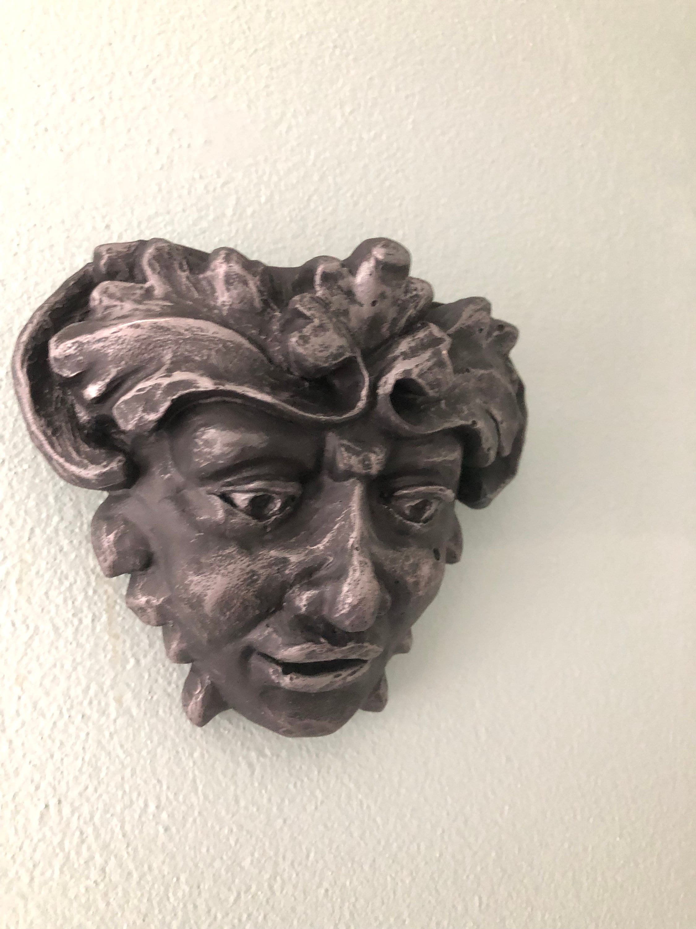 Greenman Wall Mount FOLIATE HEAD Green Man Leaf With Tarnished - Etsy