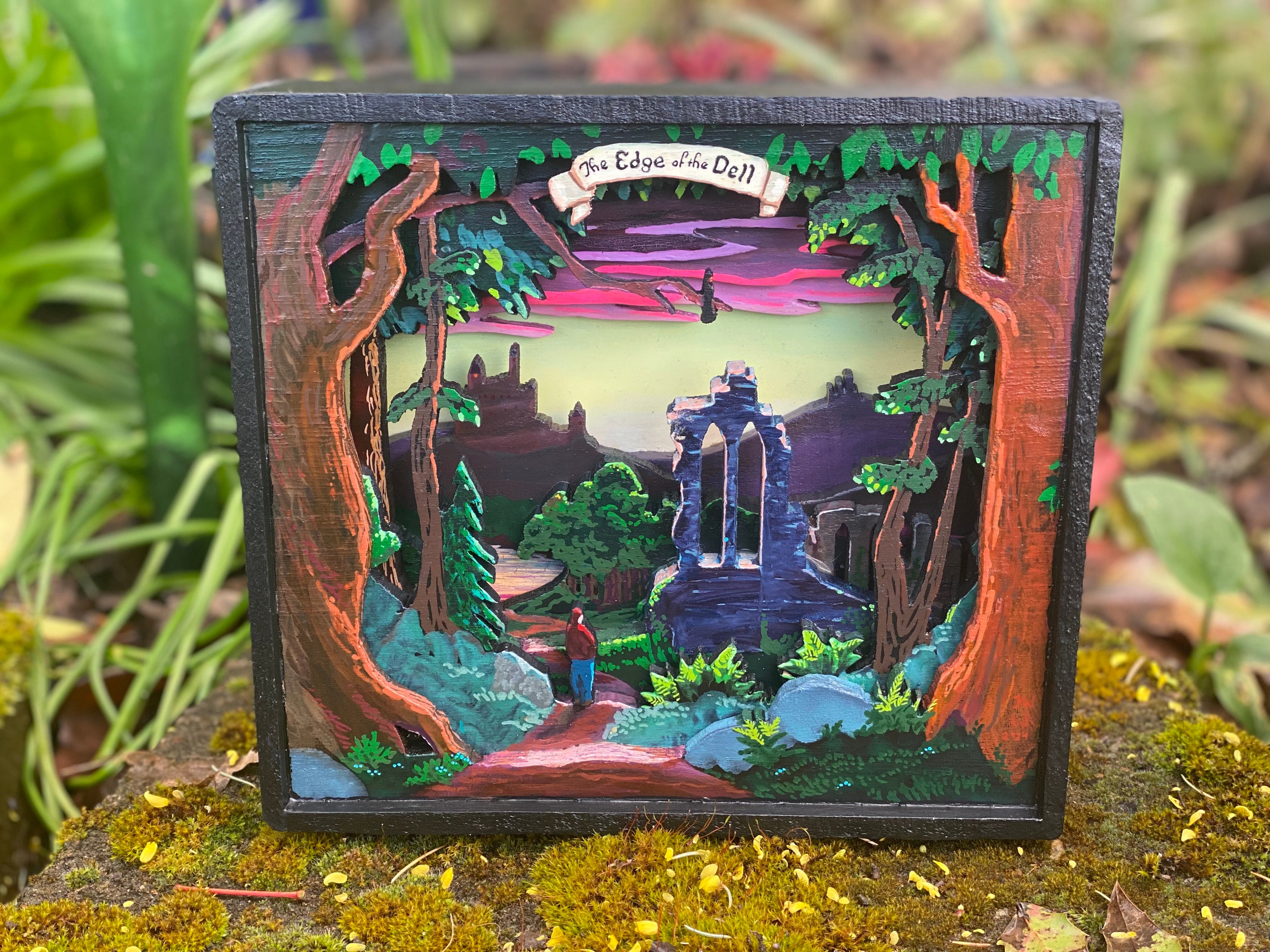 Gothic Forest Ruins Diorama, Hand-painted Wooden Fairytale Tableau - Etsy