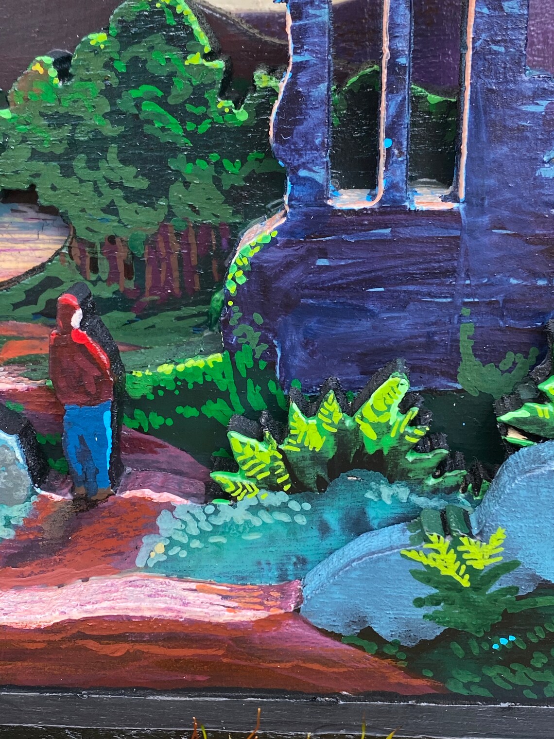 Gothic Forest Ruins Diorama, Hand-painted Wooden Fairytale Tableau ...