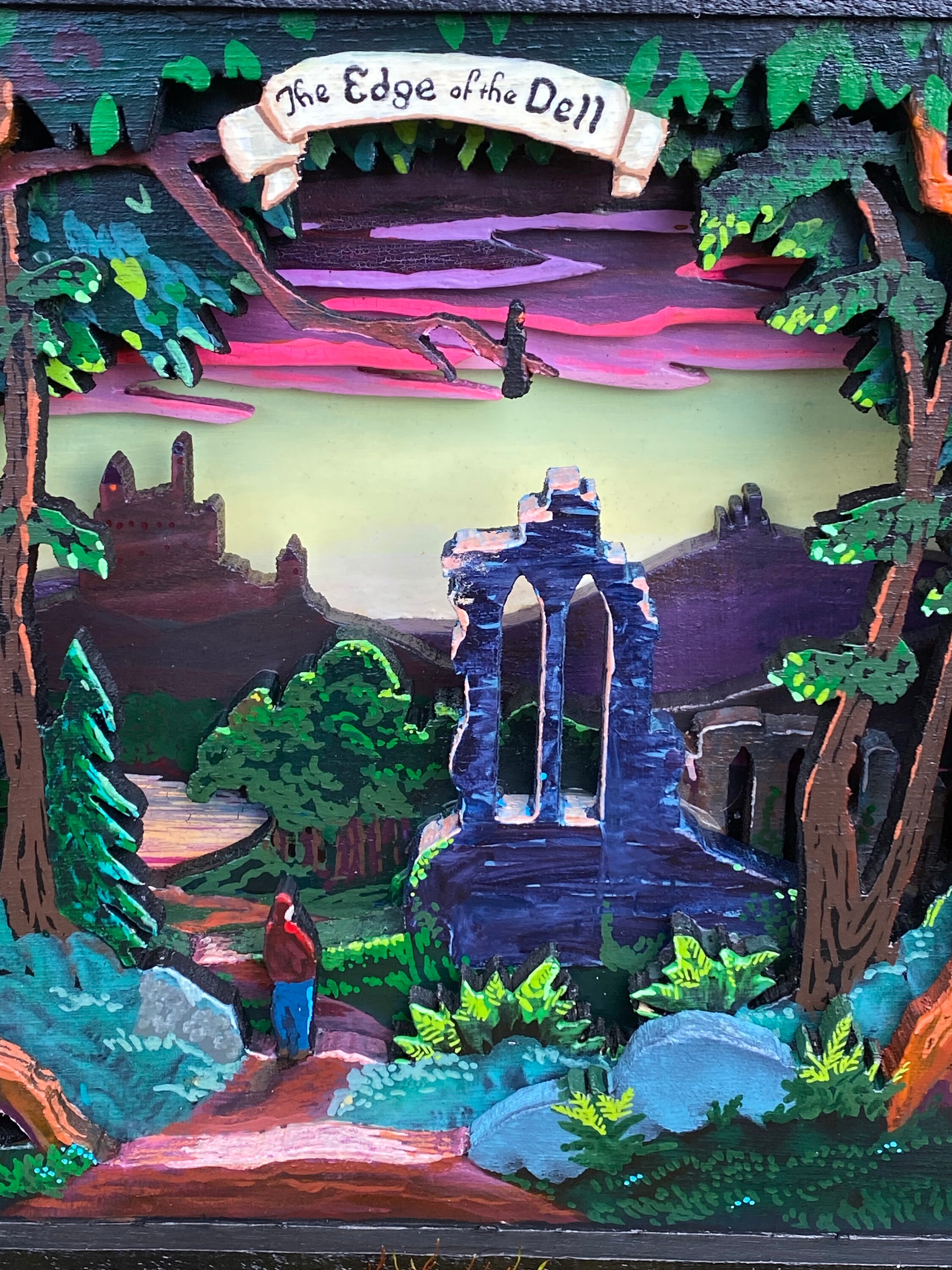 Gothic Forest Ruins Diorama, Hand-painted Wooden Fairytale Tableau - Etsy