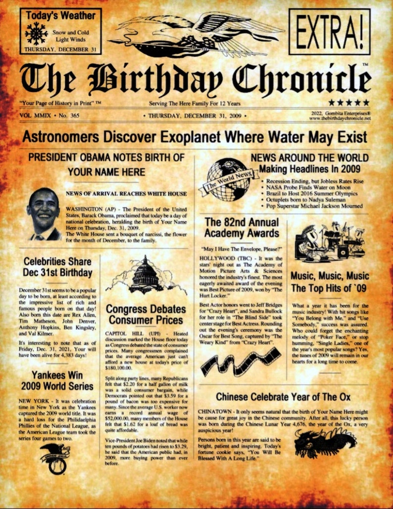 MAIL - Birthday Chronicle - White, Royal or Antique Parchment ...