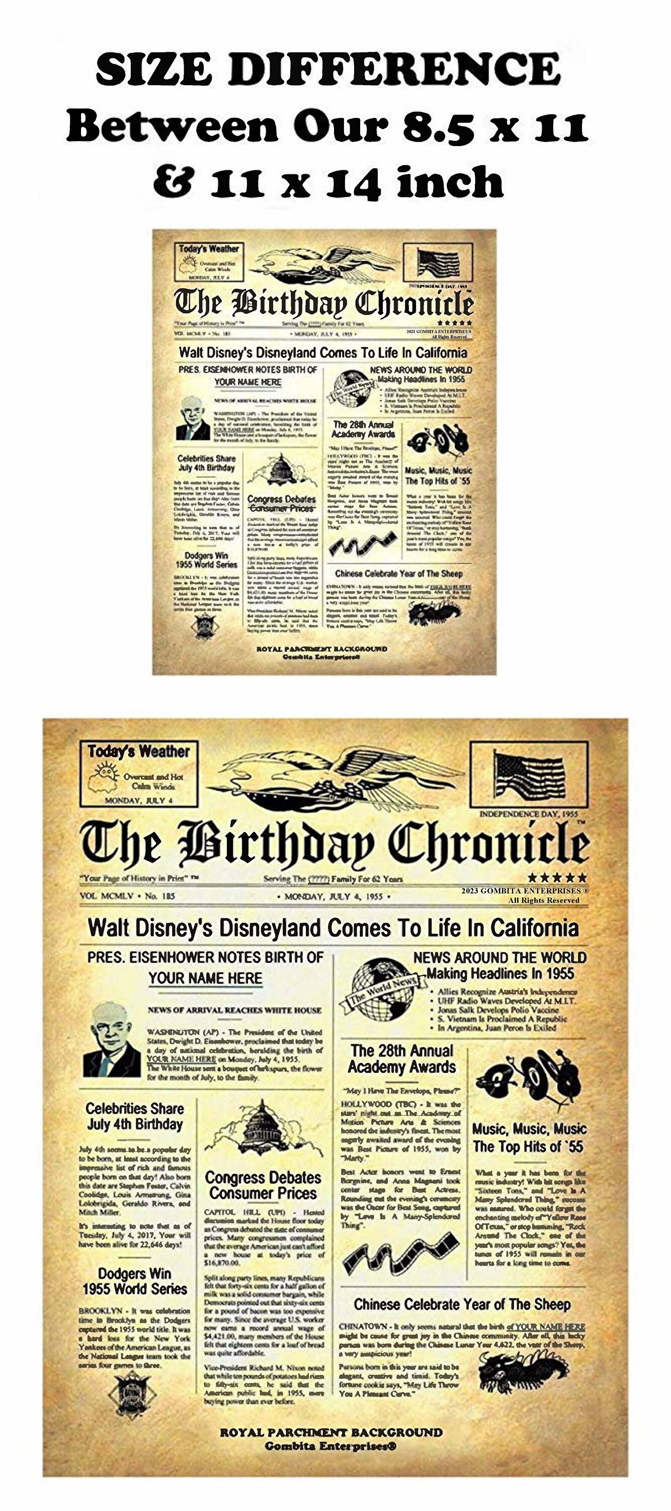 MAIL - Birthday Chronicle - White, Royal or Antique Parchment ...