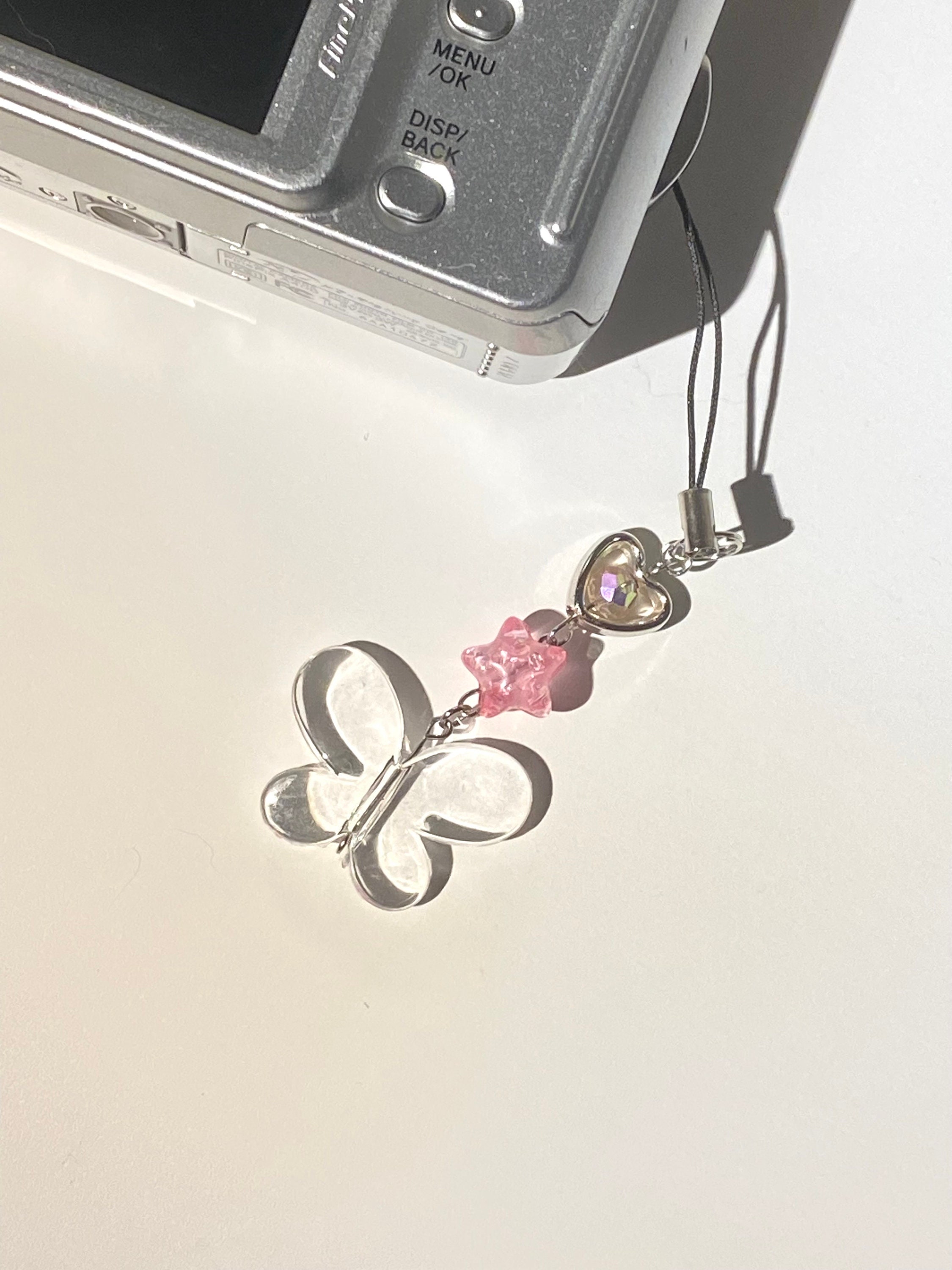 Handmade Cute Y2K Phone Charms Keychains Butterfly Heart Star Designs ...