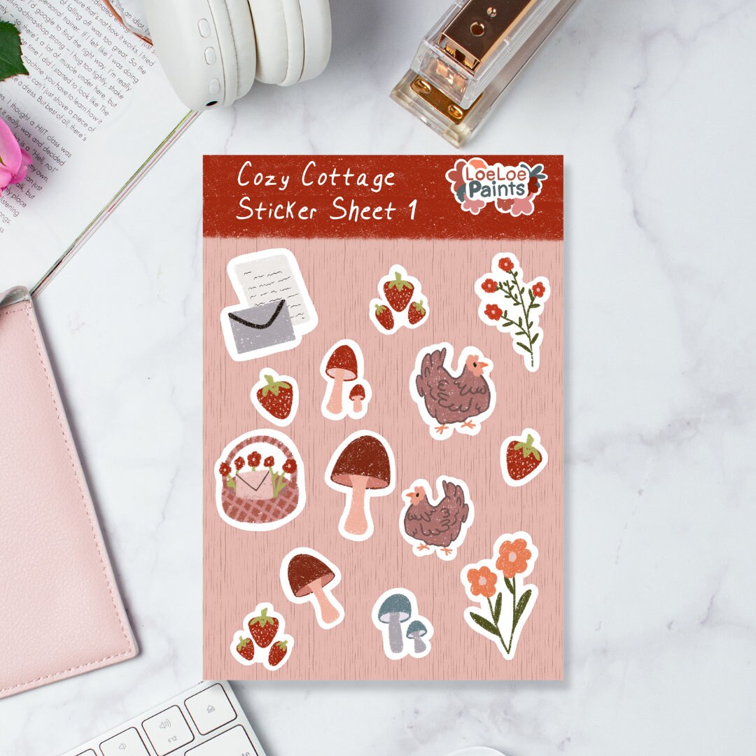 Cottage Core Sticker Sheet 1 | Journaling | Planner | Aesthetic ...