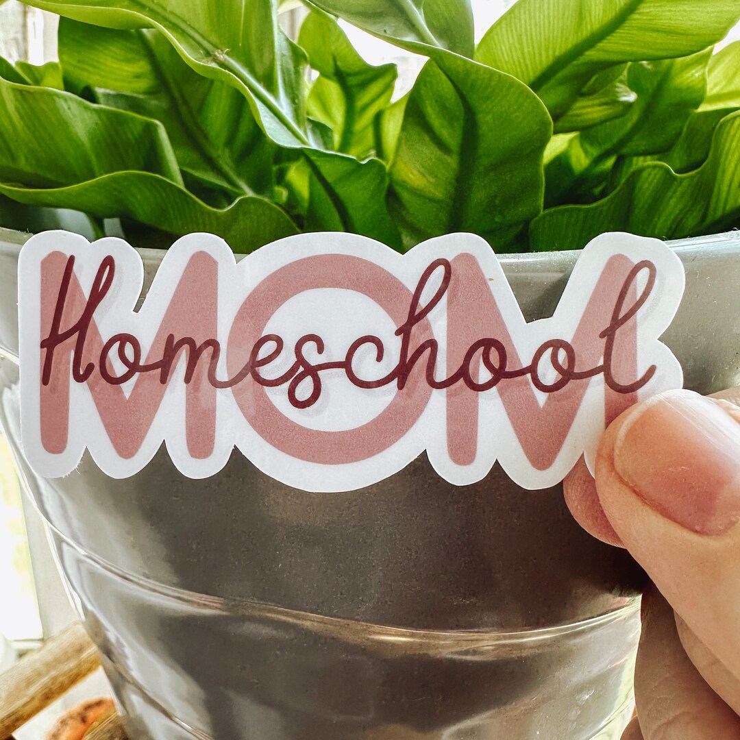 Homeschool Mom Sticker Homeschool Mama Mothers Day Hand Drawn Water ...