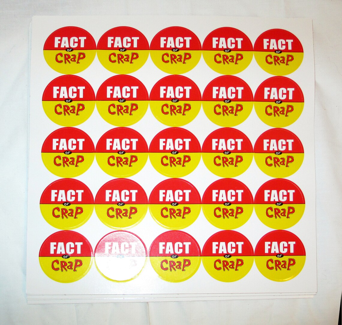 Board Game Fact or Crap Fast Paced Trivia Game Decide if its | Etsy