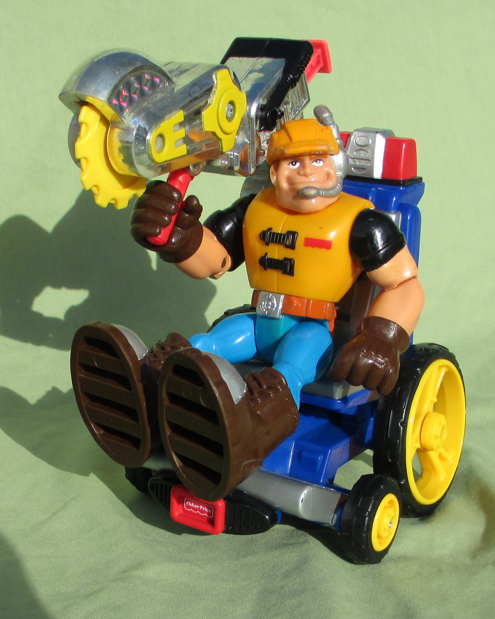 Mattel Rescue Heroes Building Construction Worker on Rolling Buzzsaw It ...