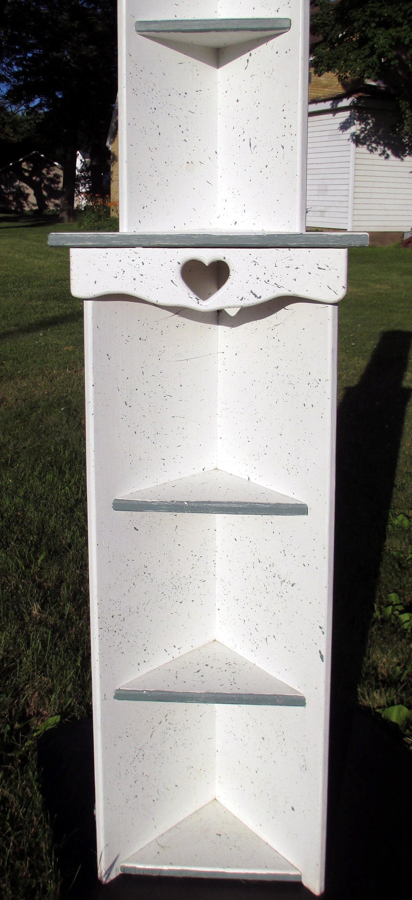 Vintage Corner Shelf Cabinet Knick Knacks Handmade Wood 5 Tier - Etsy