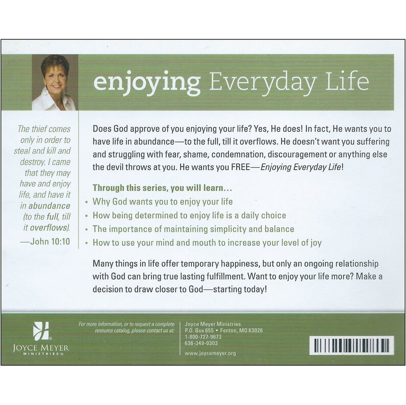 Joyce Meyer CD Christian Audio Book Enjoying Everyday Life 4 Cds Like ...