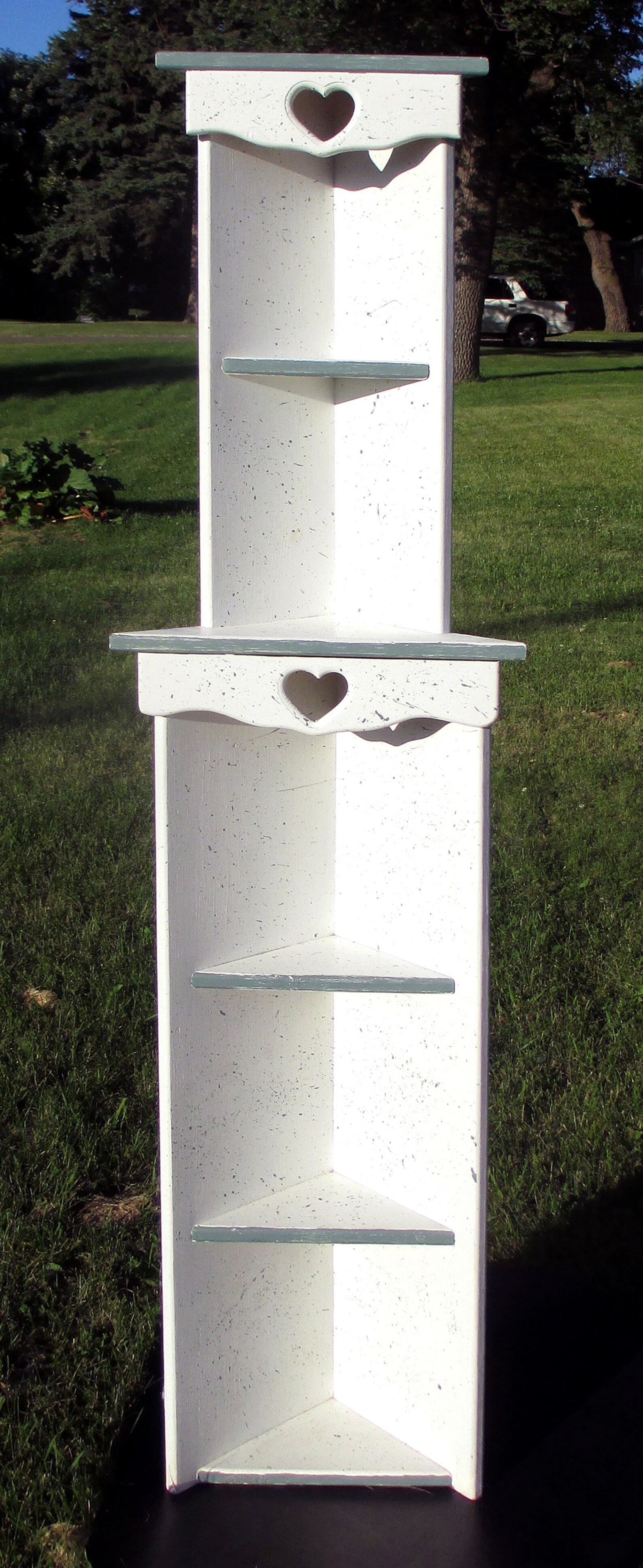 Vintage Corner Shelf Cabinet Knick Knacks Handmade Wood 5 Tier - Etsy