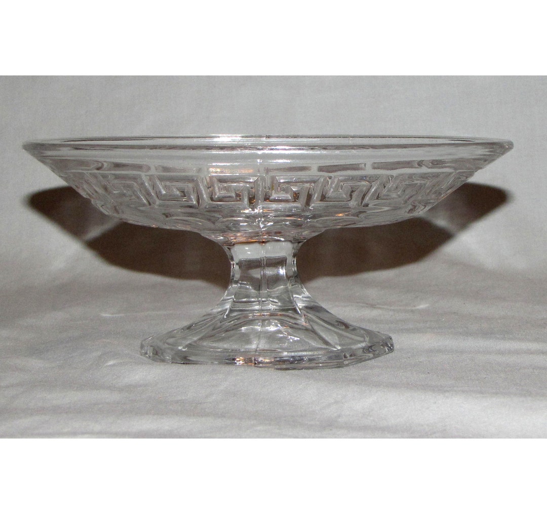 Heisey EAPG Glass Celery Dish Authentic Marked Grecian Border Greek Key ...