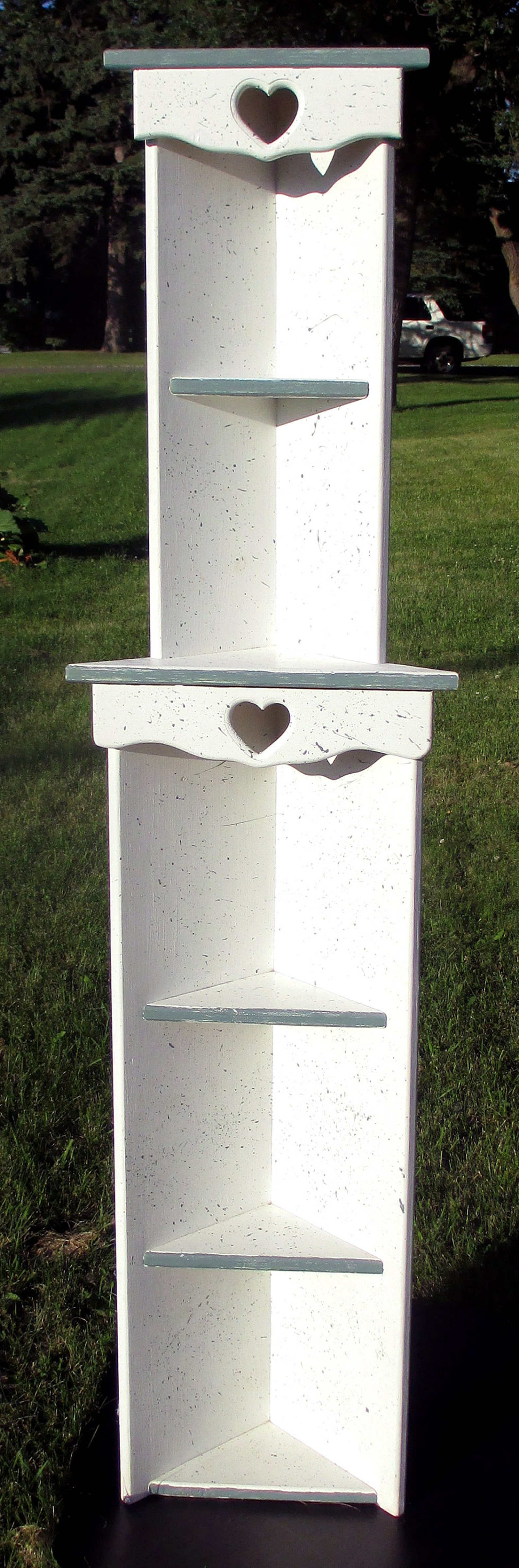 Vintage Corner Shelf Cabinet Knick Knacks Handmade Wood 5 Tier - Etsy