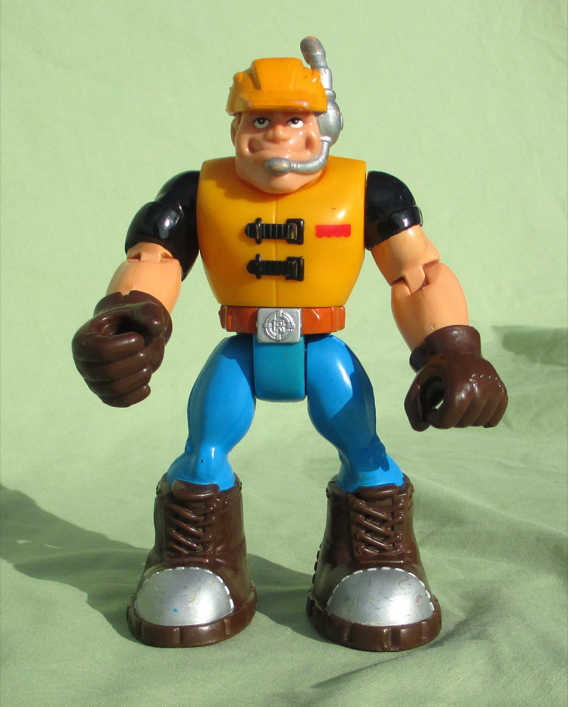 Mattel Rescue Heroes Building Construction Worker on Rolling Buzzsaw It ...