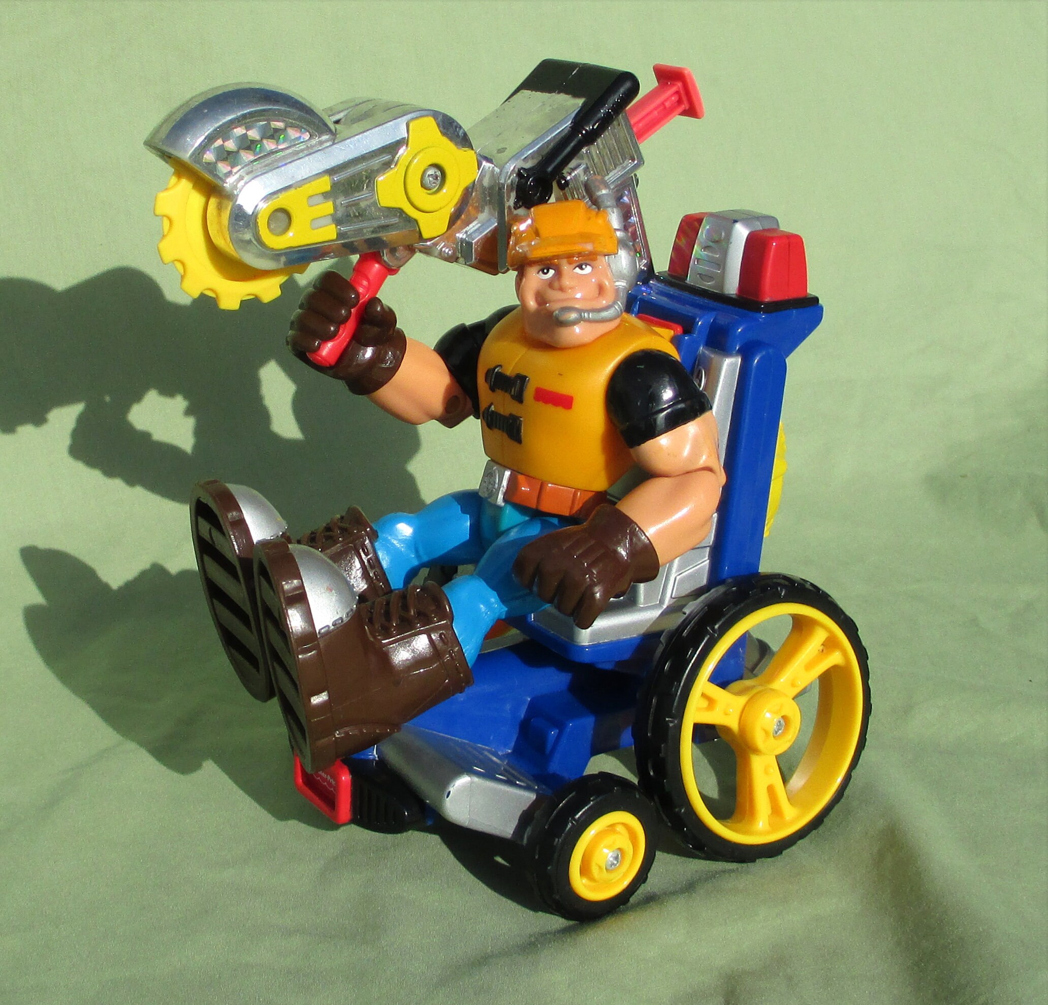Mattel Rescue Heroes Building Construction Worker on Rolling Buzzsaw It ...
