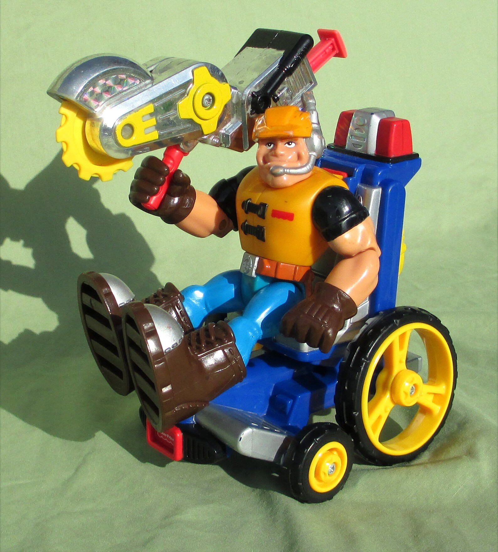 Mattel Rescue Heroes Building Construction Worker on Rolling Buzzsaw It ...