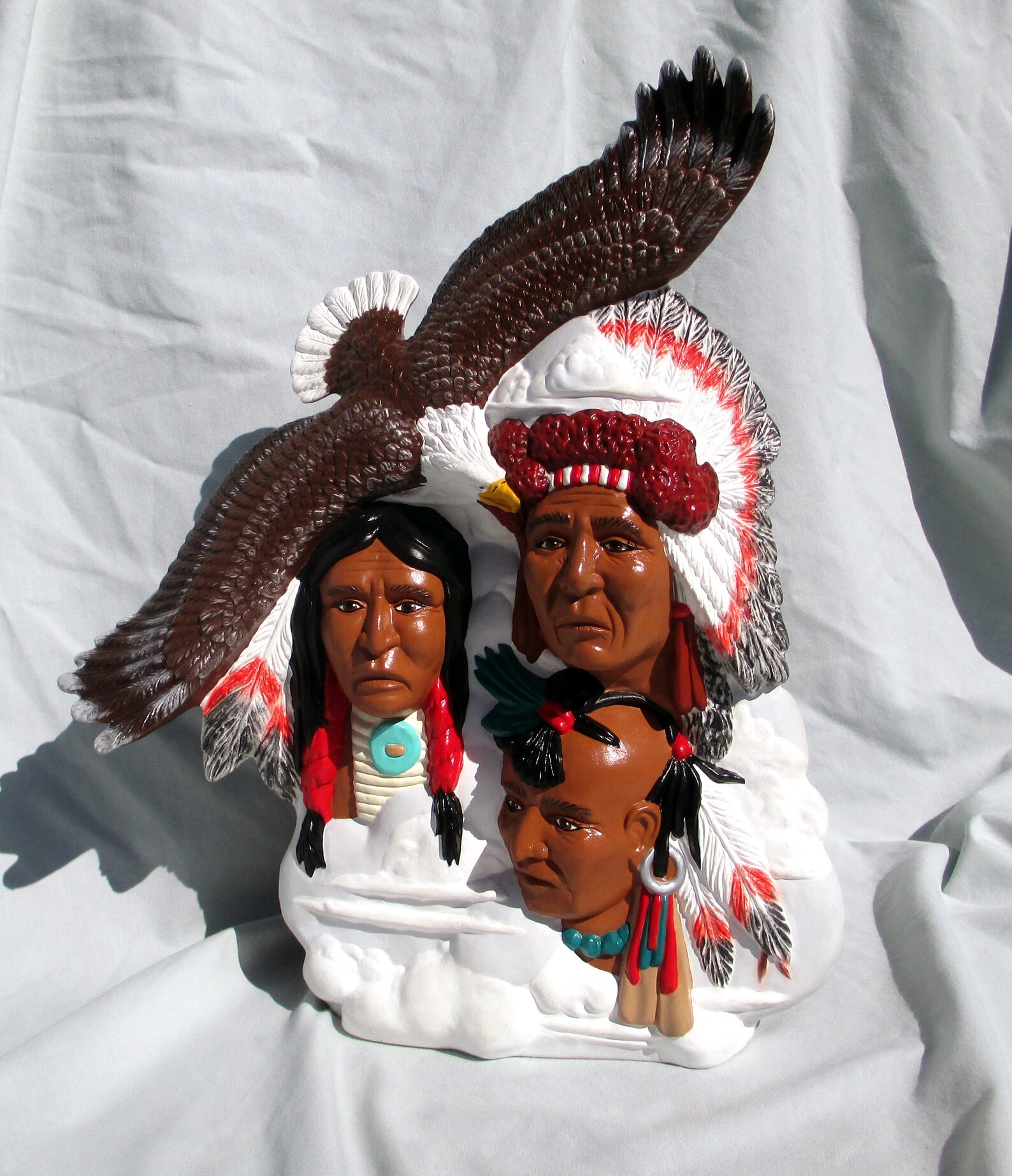 Native American Indian Chalkware Statue Warrior Totem Vintage - Etsy