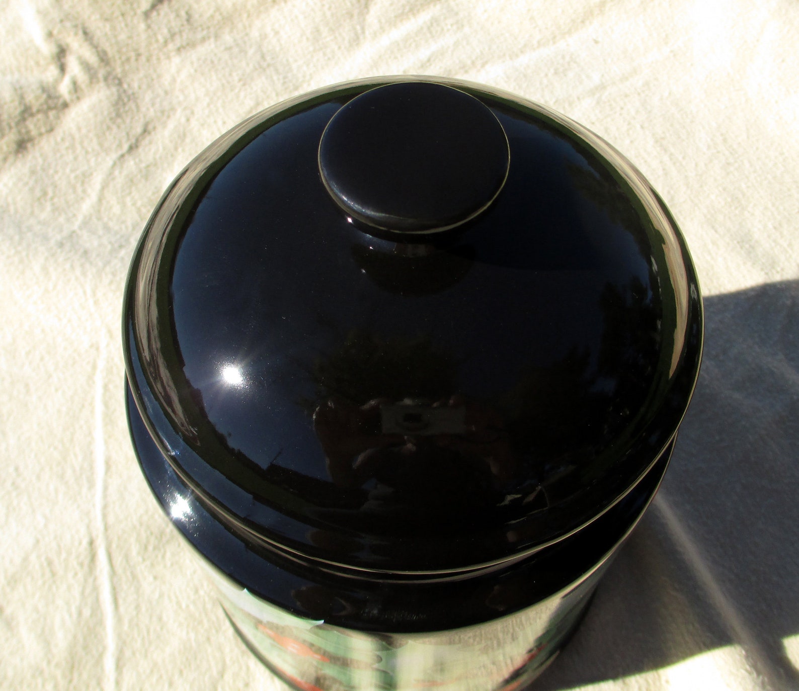 Vintage Canister Cookie Jar Dunoon Stoneware Holiday Holly - Etsy