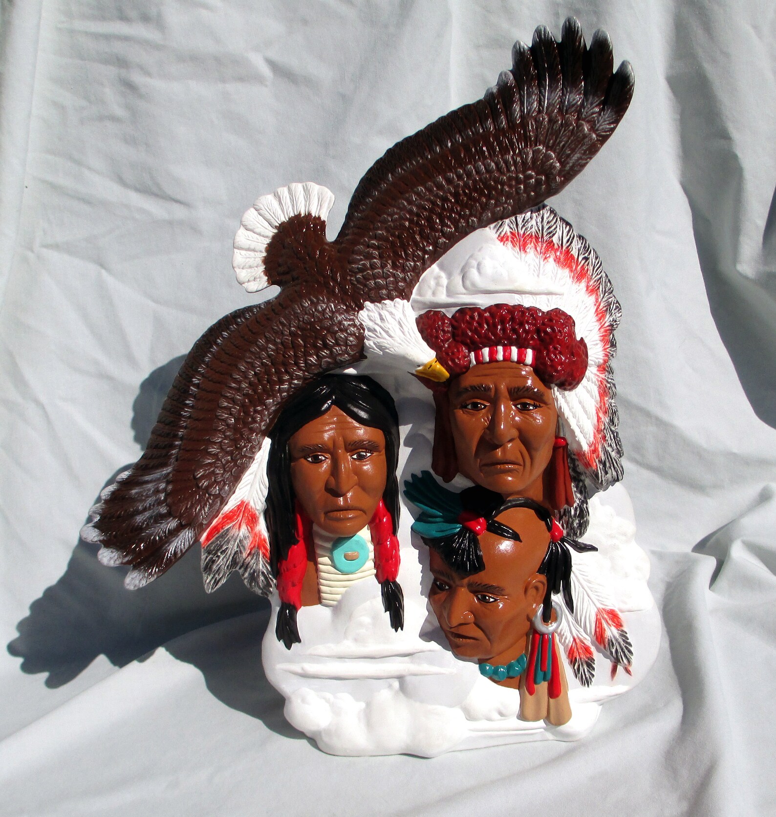 Native American Indian Chalkware Statue Warrior Totem Vintage - Etsy