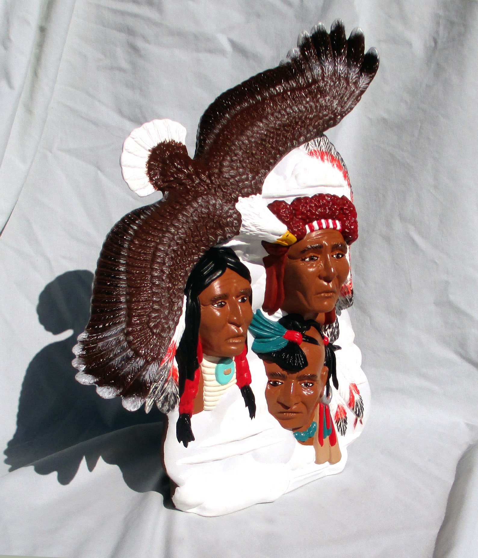 Native American Indian Chalkware Statue Warrior Totem Vintage - Etsy