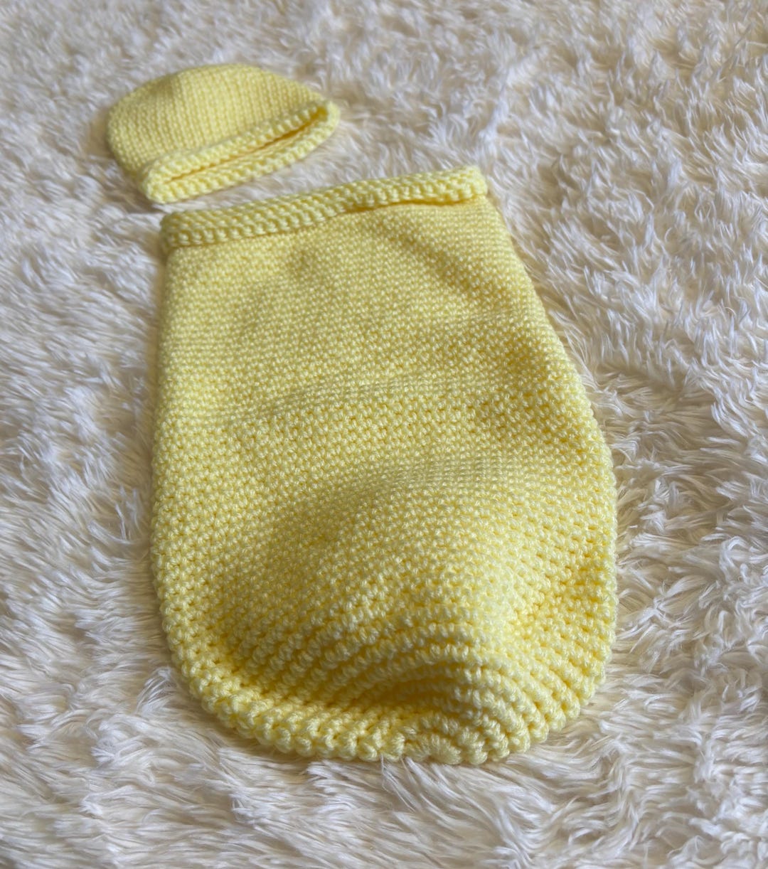 Handmade Crochet Baby Cocoon, Yellow Snuggle Sack - Etsy