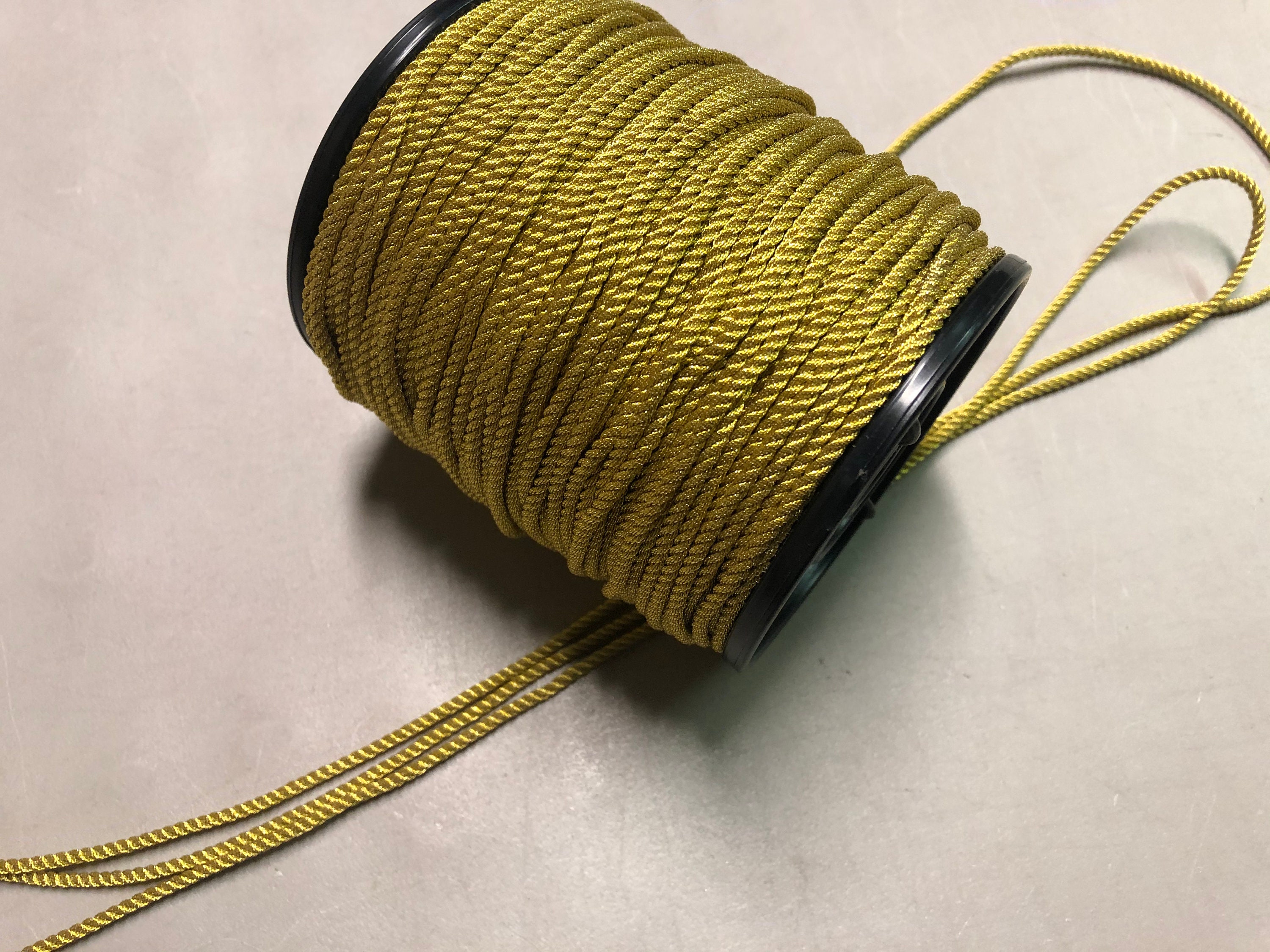 Metallic Rope Trim Gold 1/4 Inches Wide Made in Italy | Etsy