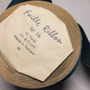Vintage faille Taffeta Ribbon Peacock Blue, Incredible Weight, Swiss, 2 ...