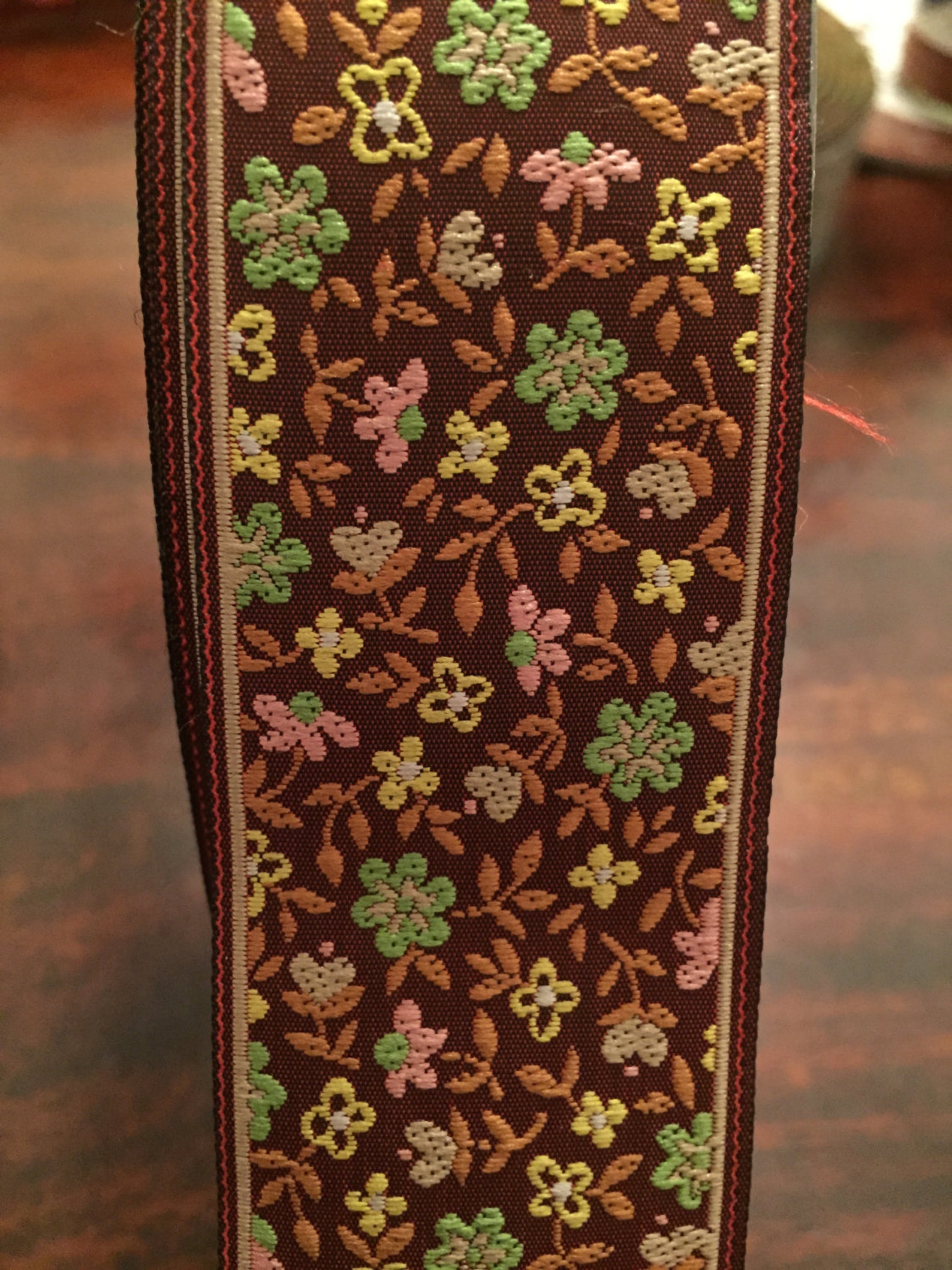 Vintage Woven Floral Jacquard Ribbon 1 1/2 Inches Wide Brown - Etsy
