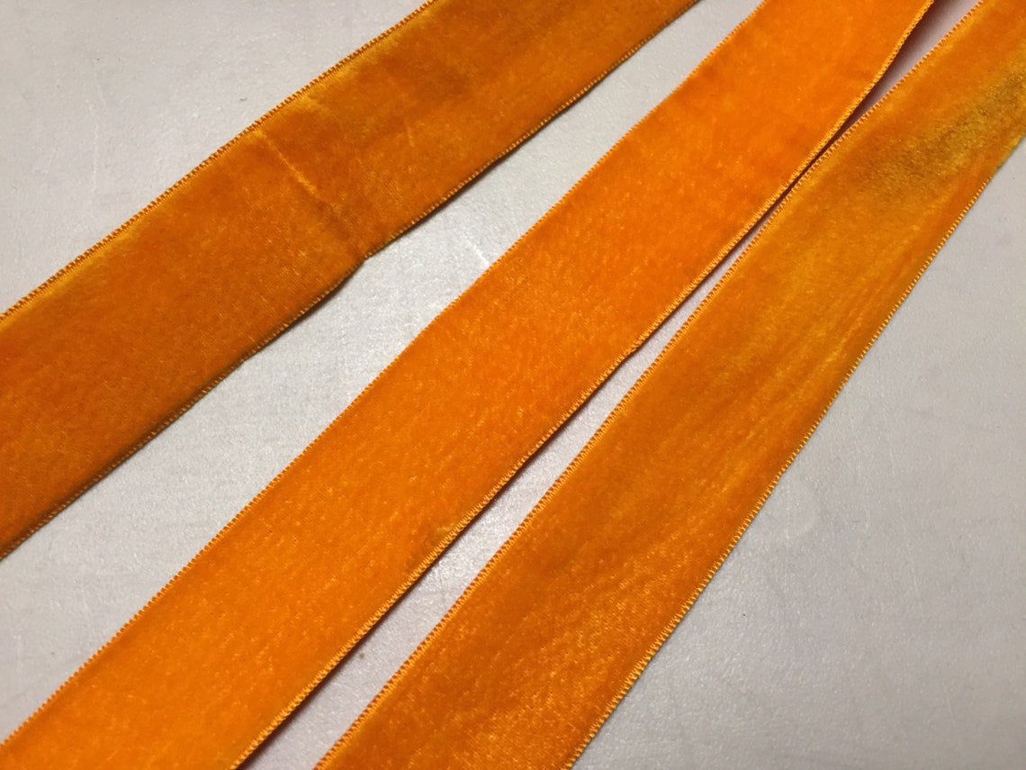 Velvet Ribbon in Burnt Orange, Satin Back, Made in Germany, 100% Rayon ...