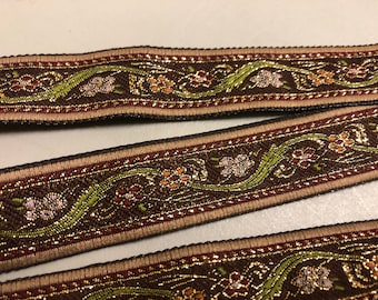 Floral Brocade Ribbon an Amazing Color Range of Red Yellow | Etsy