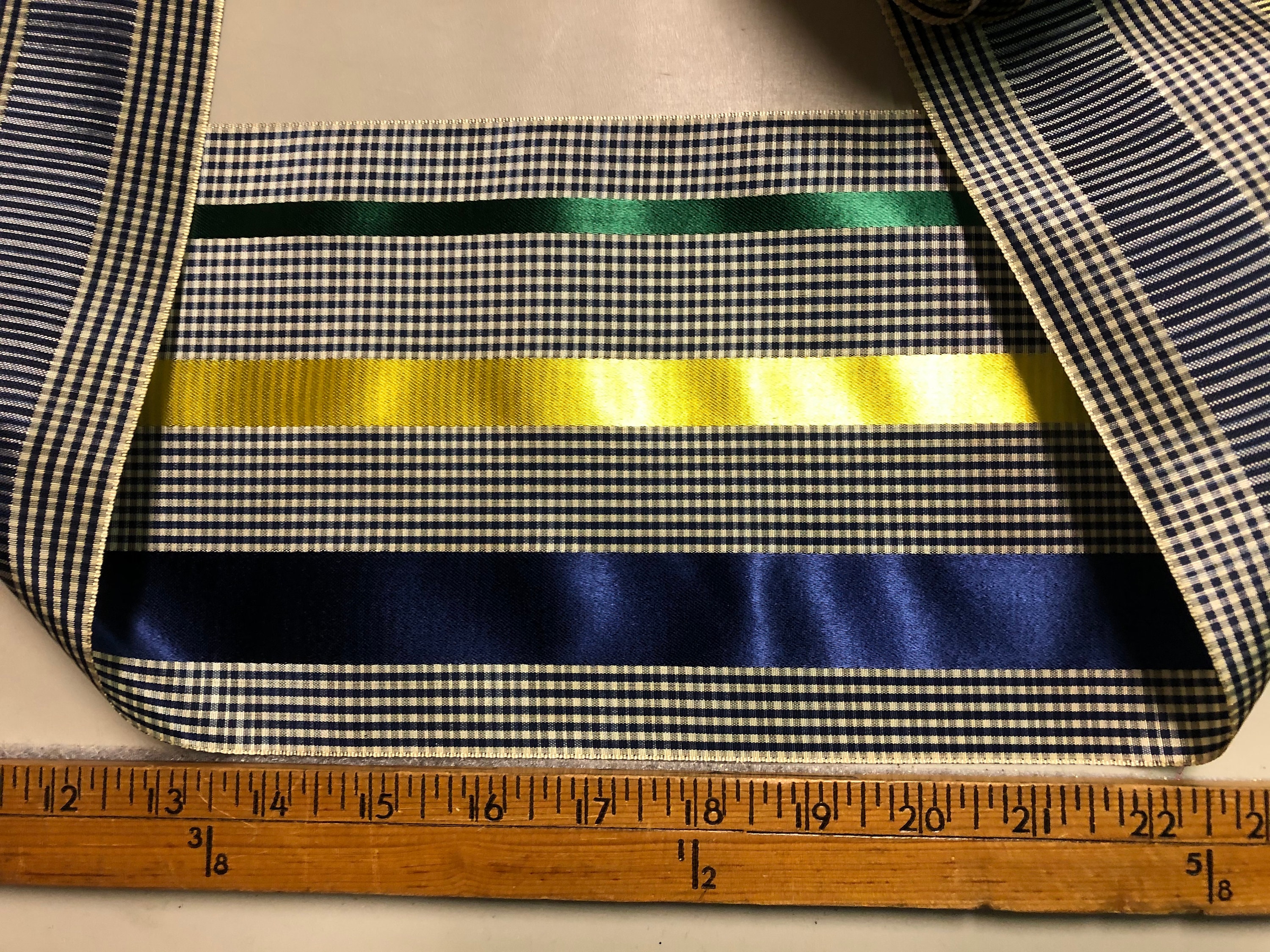 Vintage Checker Plaid Ribbon in Navy Blue and White Green | Etsy