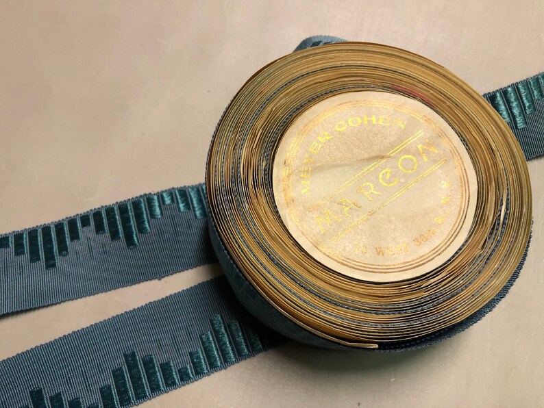 Vintage Embroidered Gros Grain Ribbon in Peacock Green With - Etsy
