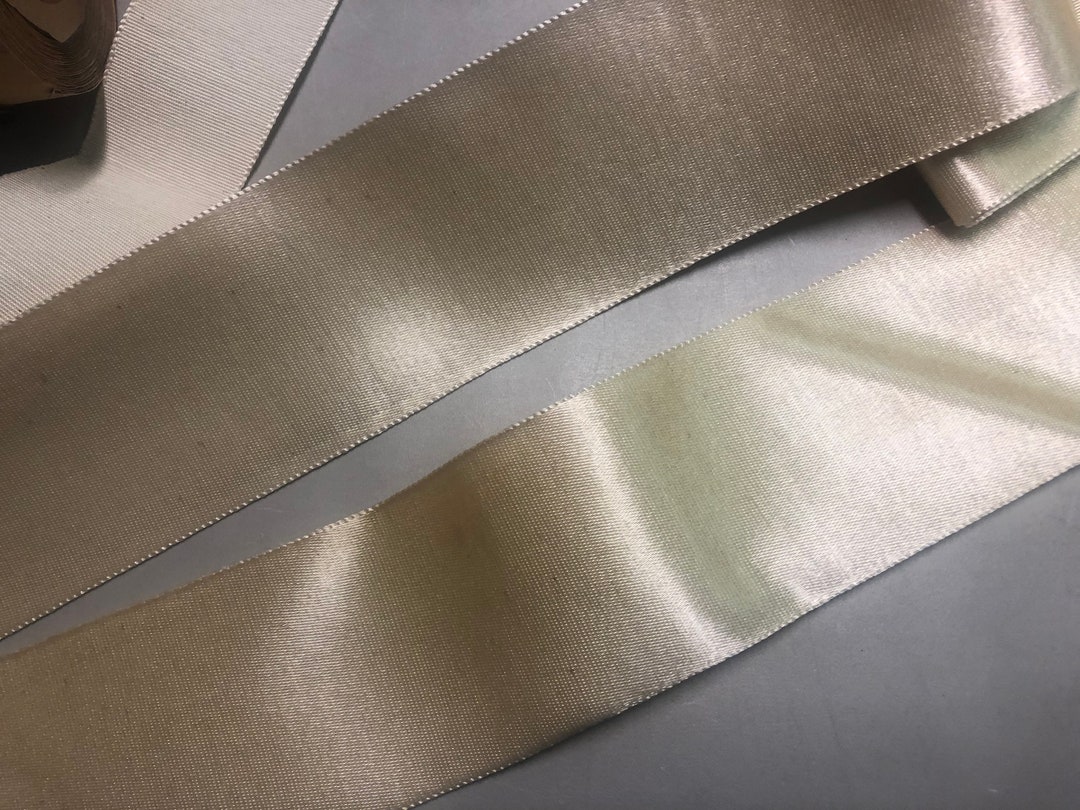 Vintage Satin Faille Ribbon, French, Ivory, 100% Rayon, 2 3/8 Inches ...